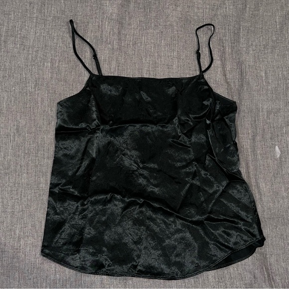 Babaton | Tops | Aritzia Babaton Black Satin Flow Crop Top Xxs | Poshmark